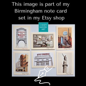 Birmingham Alabama Art, Alabama Theatre, Architecture Wall Art, Pen and ...