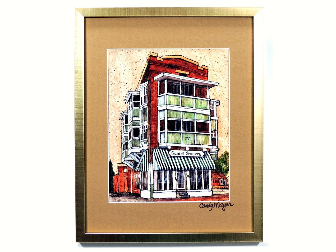 El Paso Art, Grocery Store, Architecture Matted Print, City Streets ...