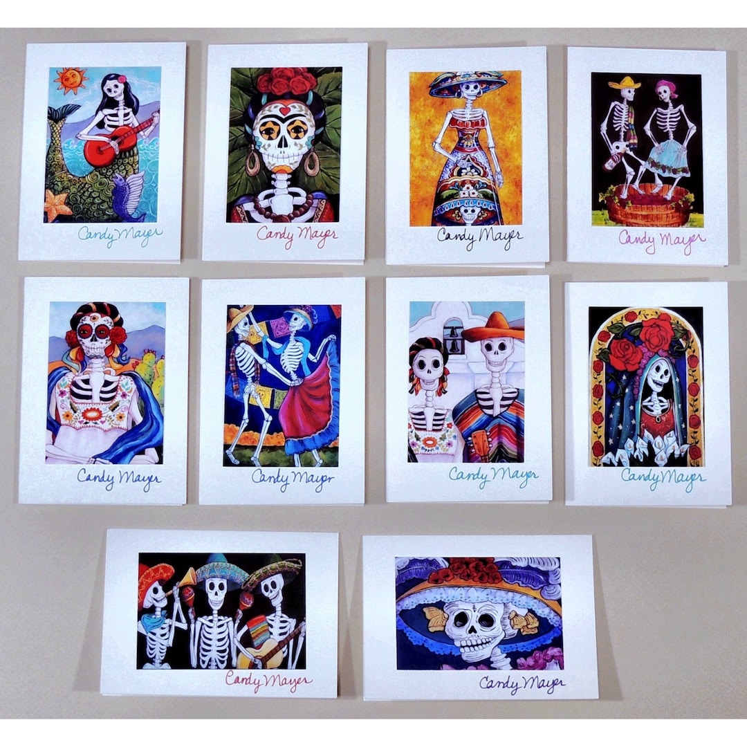 Dia De Los Muertos Cards, Note Cards Set, Handmade Signed Cards ...