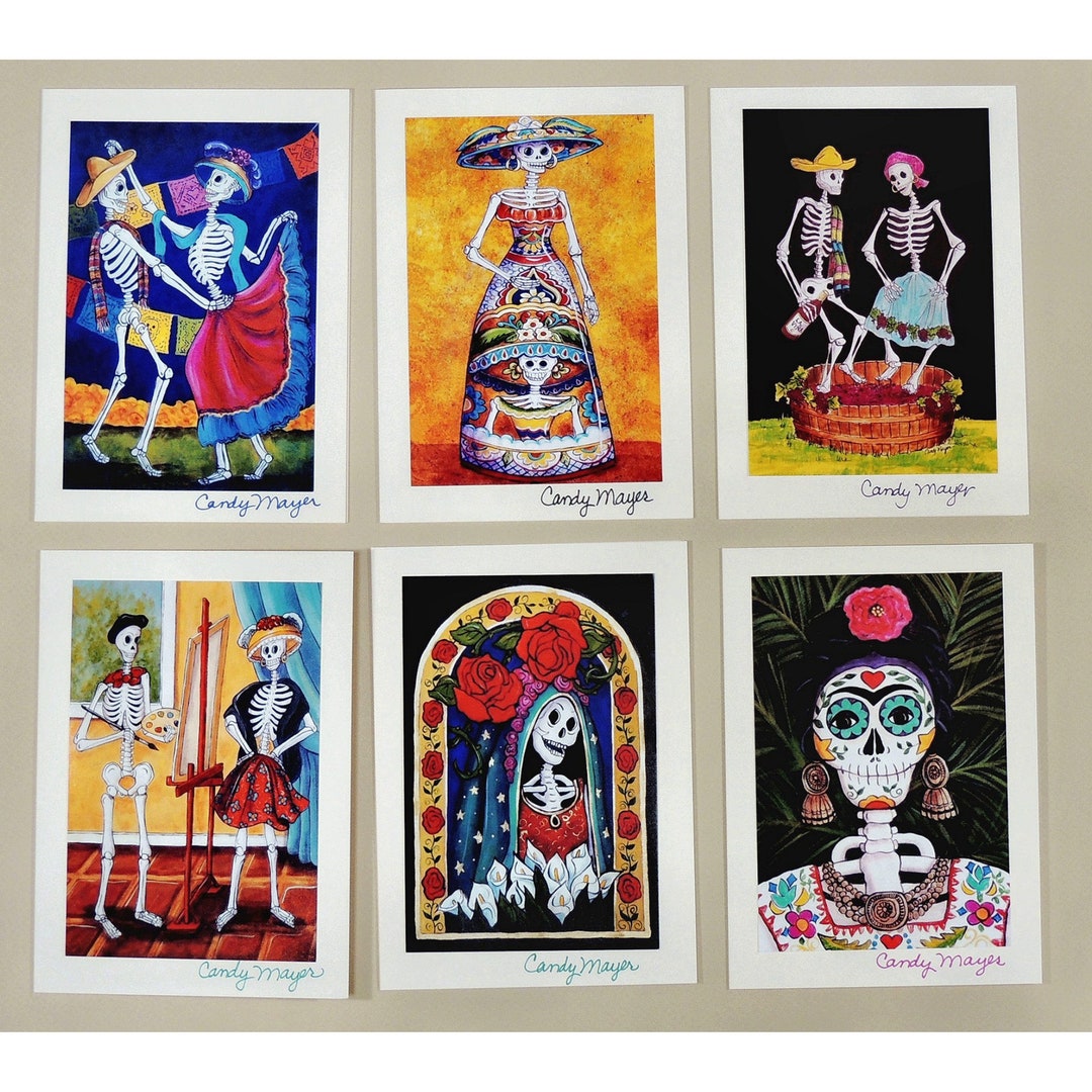Dia De Los Muertos Cards, Note Cards Set, Handmade Signed Cards ...