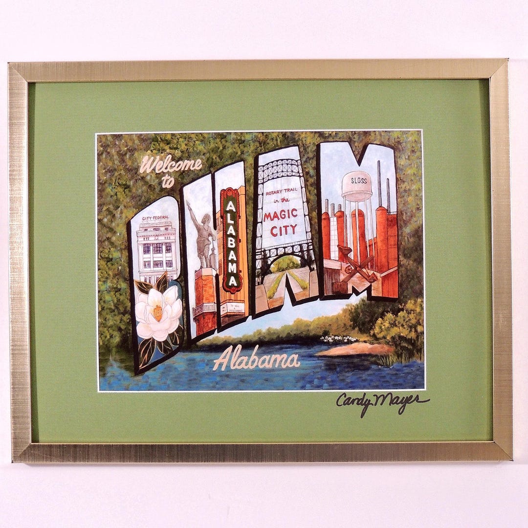 Birmingham Alabama Art, Postcards Art, Architecture Wall Art, Vintage ...