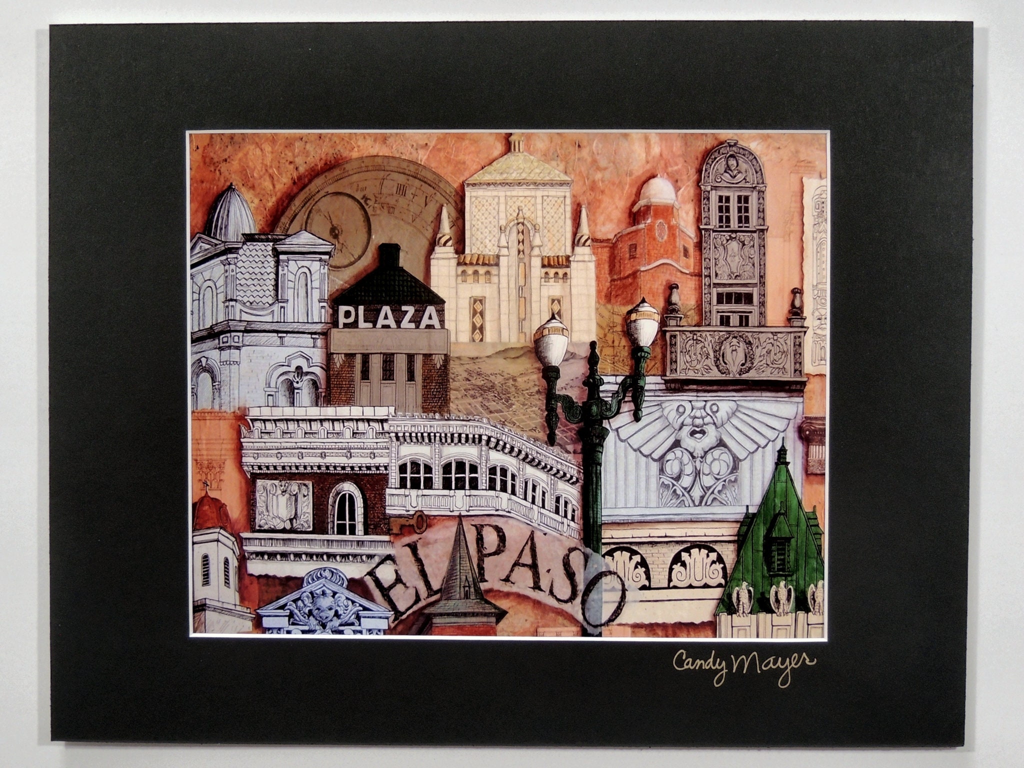 El Paso Art, Architecture Wall Art, City Streets, Western Art Print ...