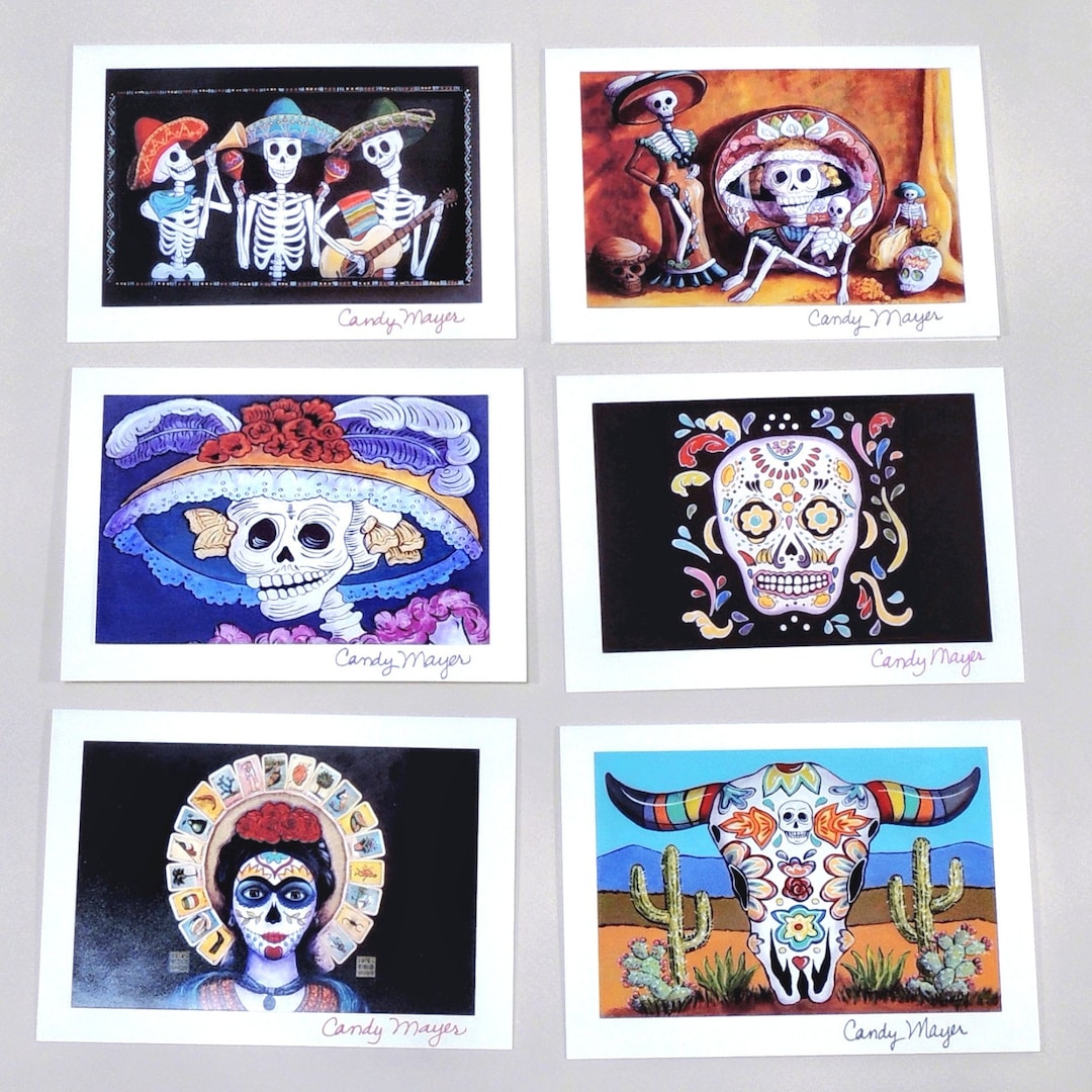 Dia De Los Muertos Cards, Note Cards Set, Handmade Signed Cards ...