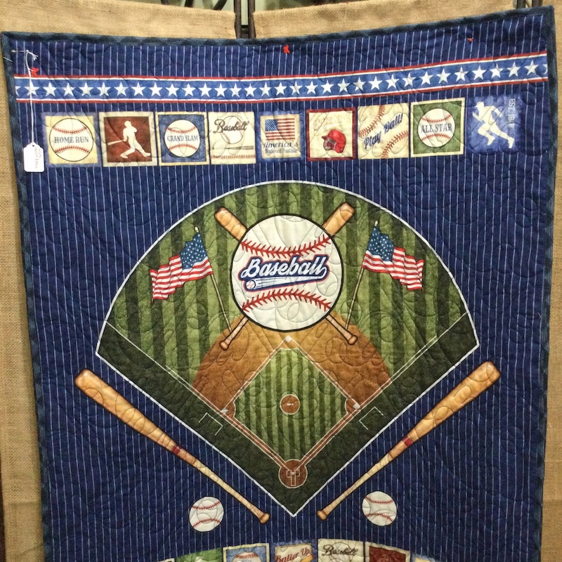 Baseball Quilt Panel - Etsy