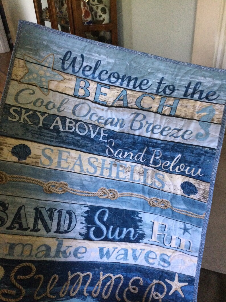 Welcome to the Beach Quilted Wall Hanging Banner - Etsy