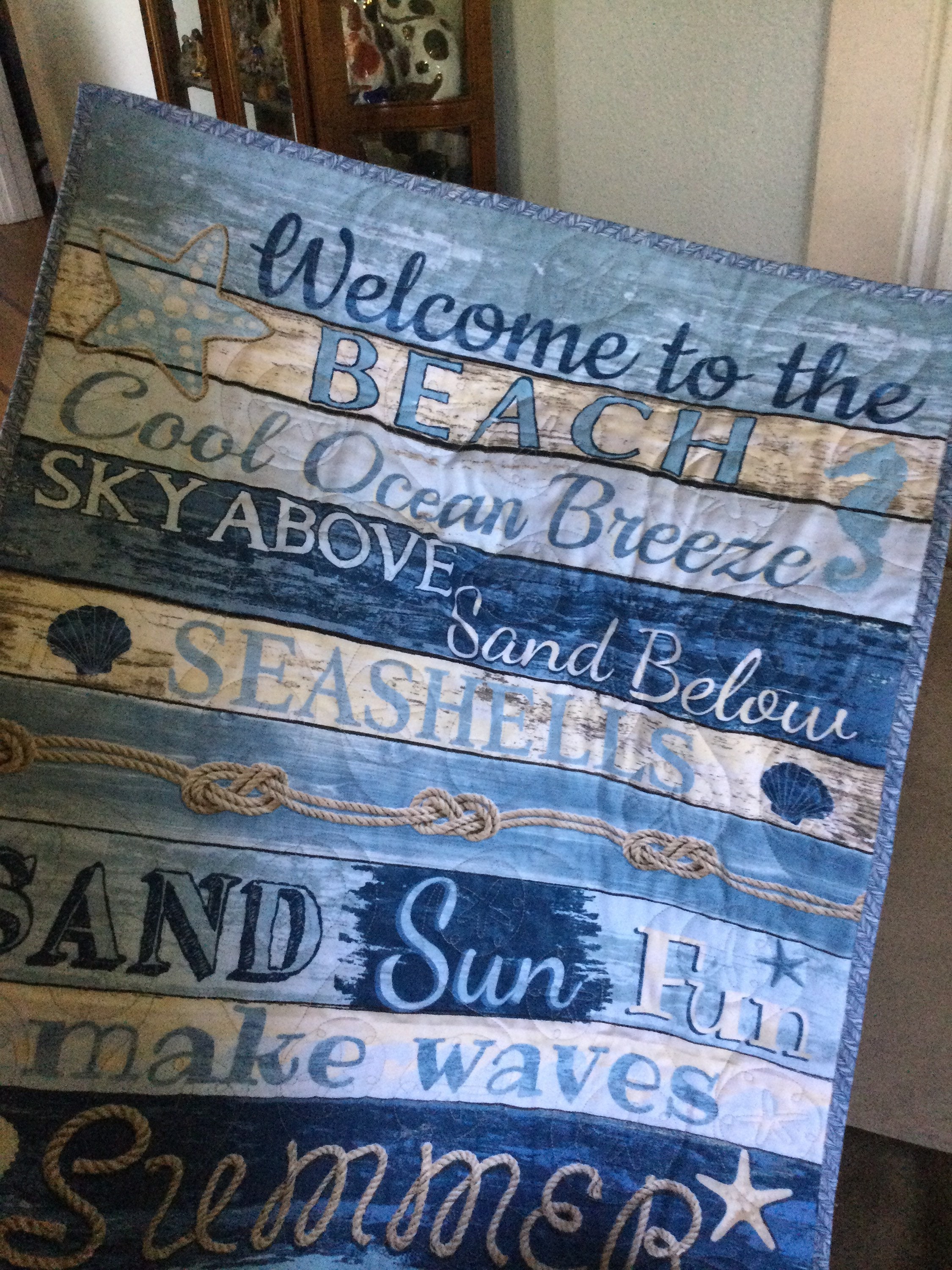 Welcome to the Beach Quilted Wall Hanging Banner - Etsy