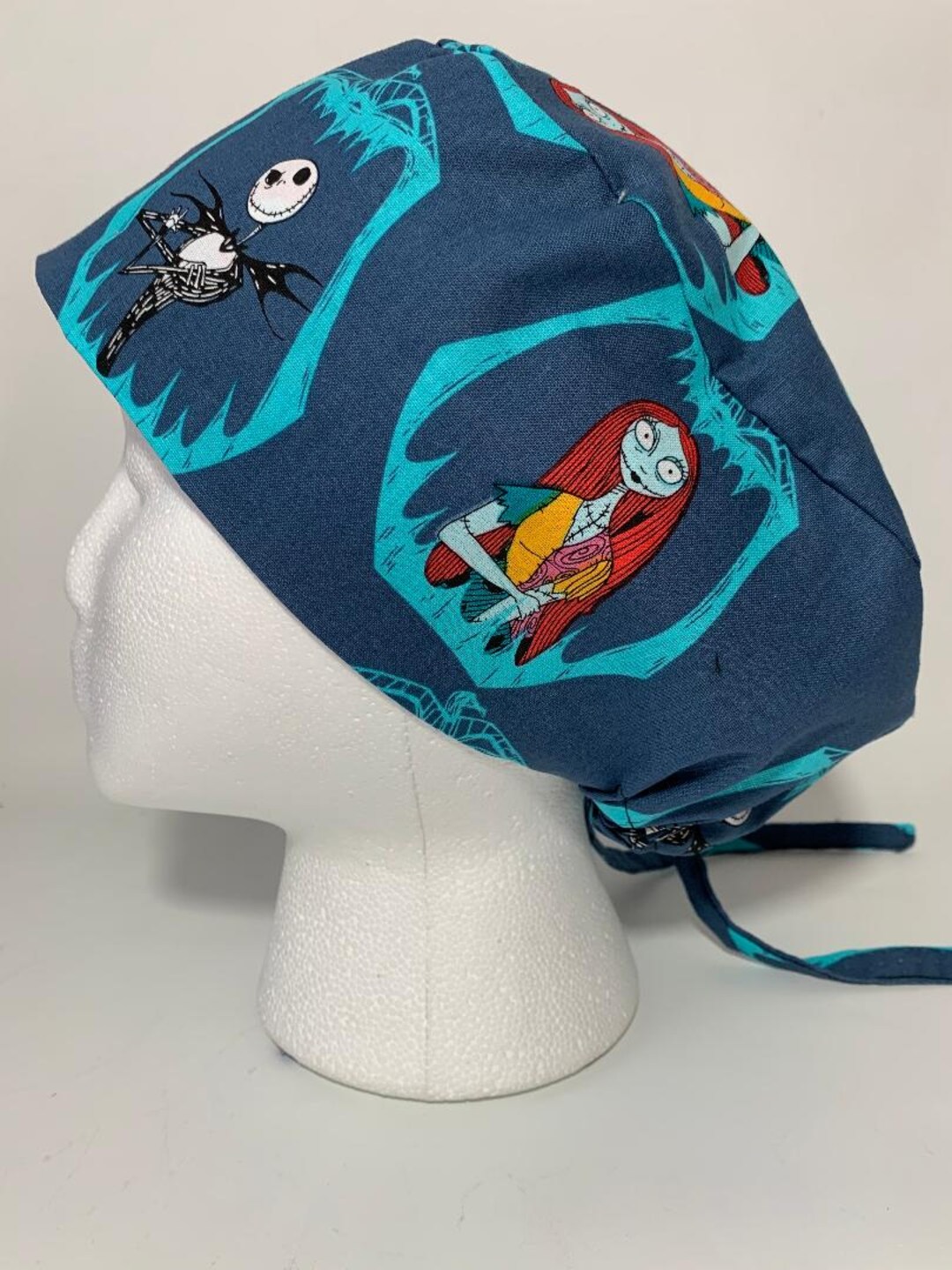 Nightmare Before Christmas Scrub Cap - Jack and Sally Cotton Hat - Etsy