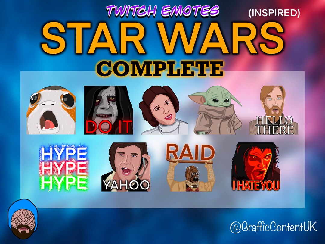 Complete Star Wars inspired Twitch Emotes - Etsy