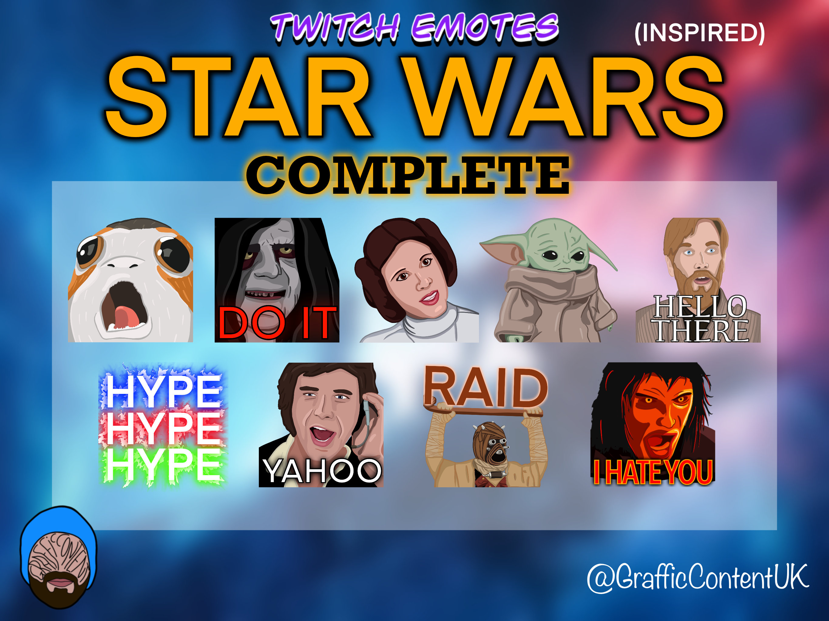 Complete Star Wars inspired Twitch Emotes - Etsy