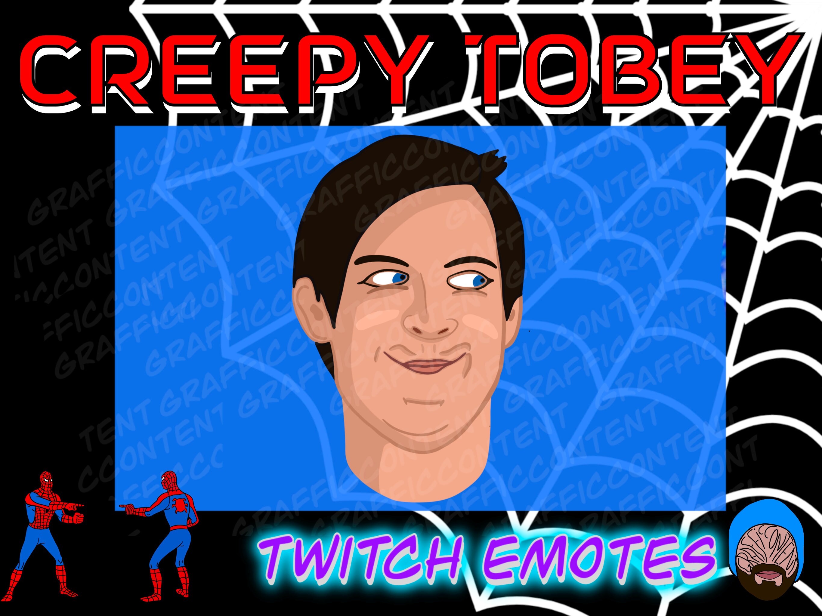 Creepy Tobey - Meme - Twitch Emote - Etsy