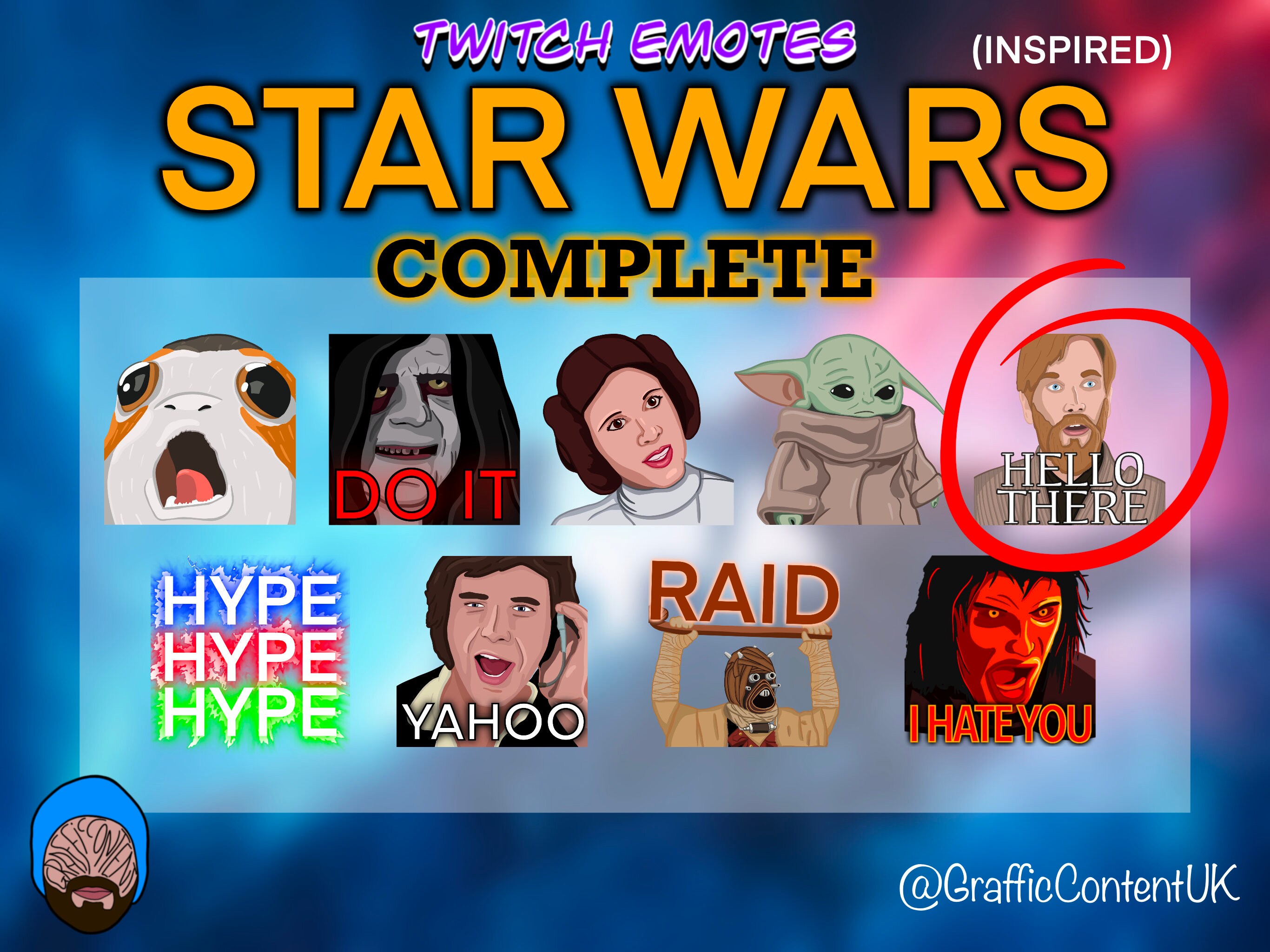 General Kenobi Star Wars inspired Twitch Emotes - Etsy