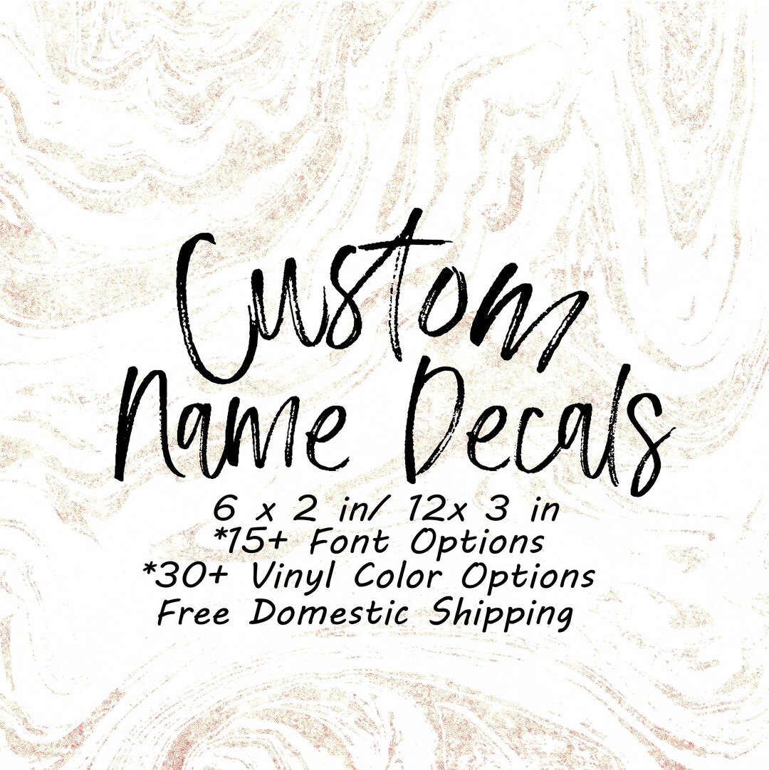 Custom Name/monogram Decals/word Decals/over 30 Color Options/over 15 ...