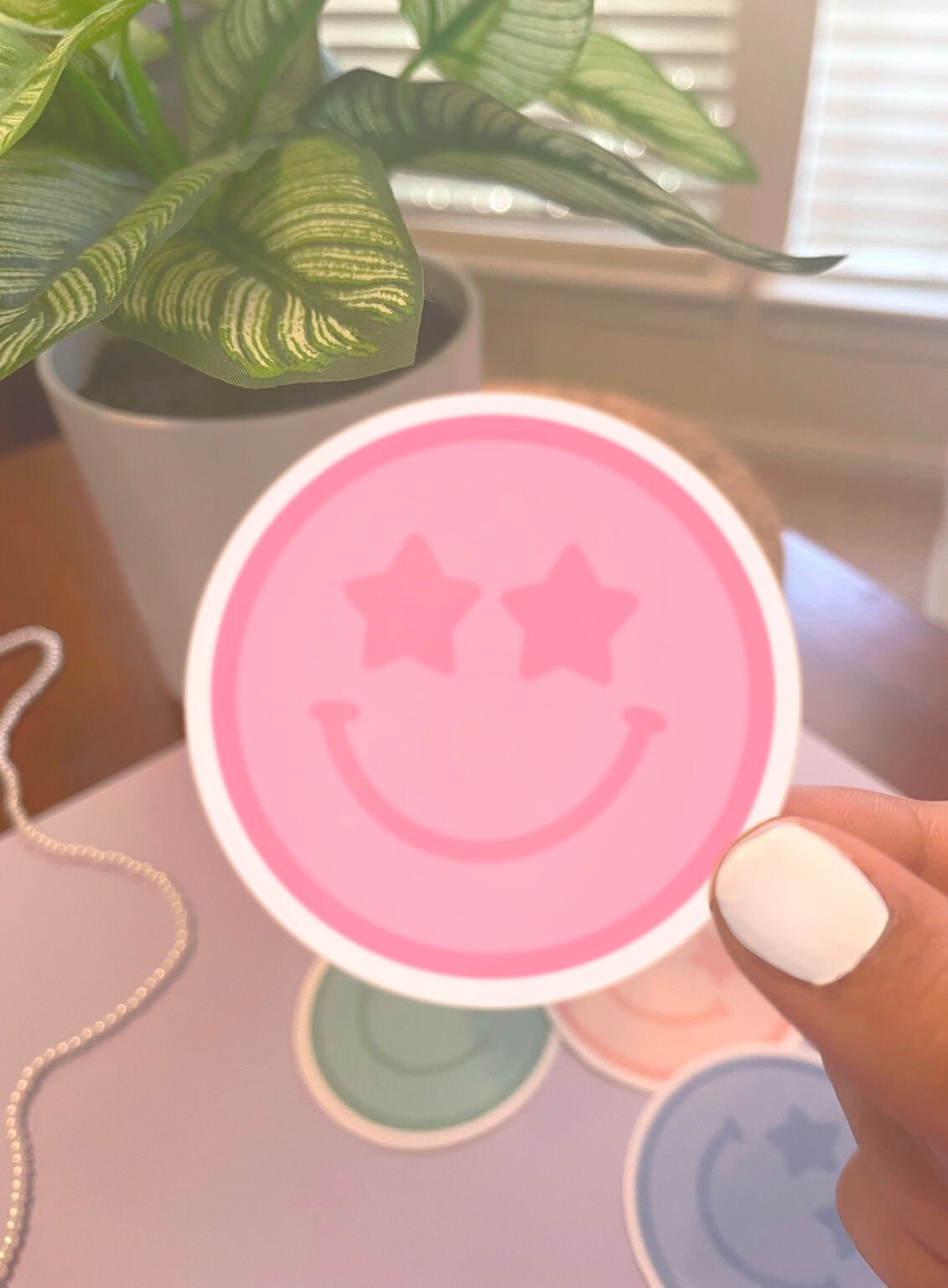 Preppy Smiley Face Stickers- Cute- Aesthetic- Trendy- Laptop Sticker ...