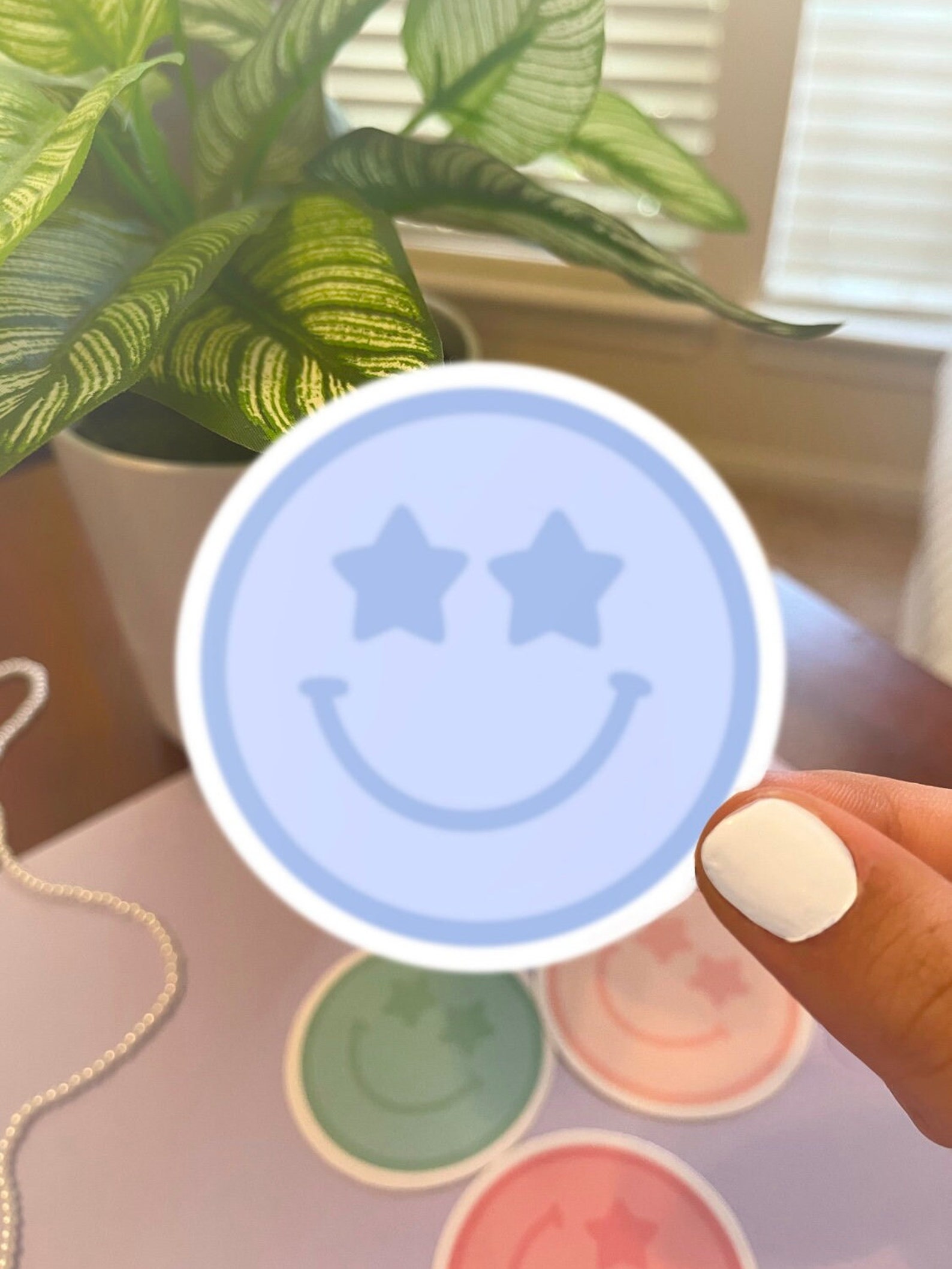 Preppy Smiley Face Stickers- Cute- Aesthetic- Trendy- Laptop Sticker ...