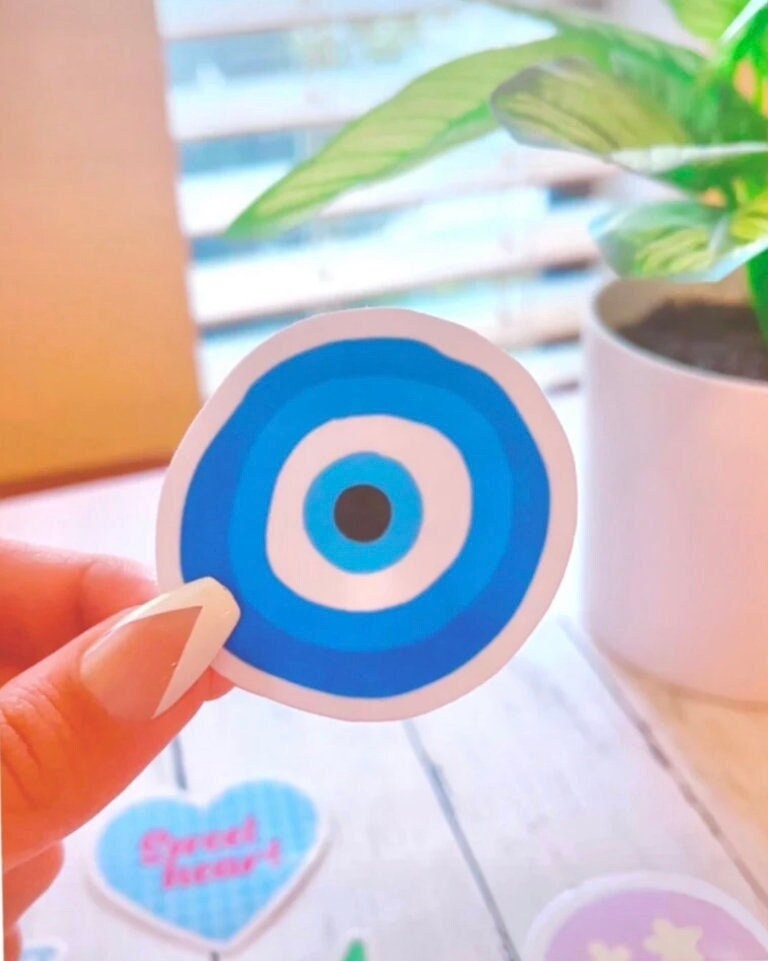Evil Eye Sticker- Laptop Sticker- Aesthetic- Blue Sticker - Preppy ...