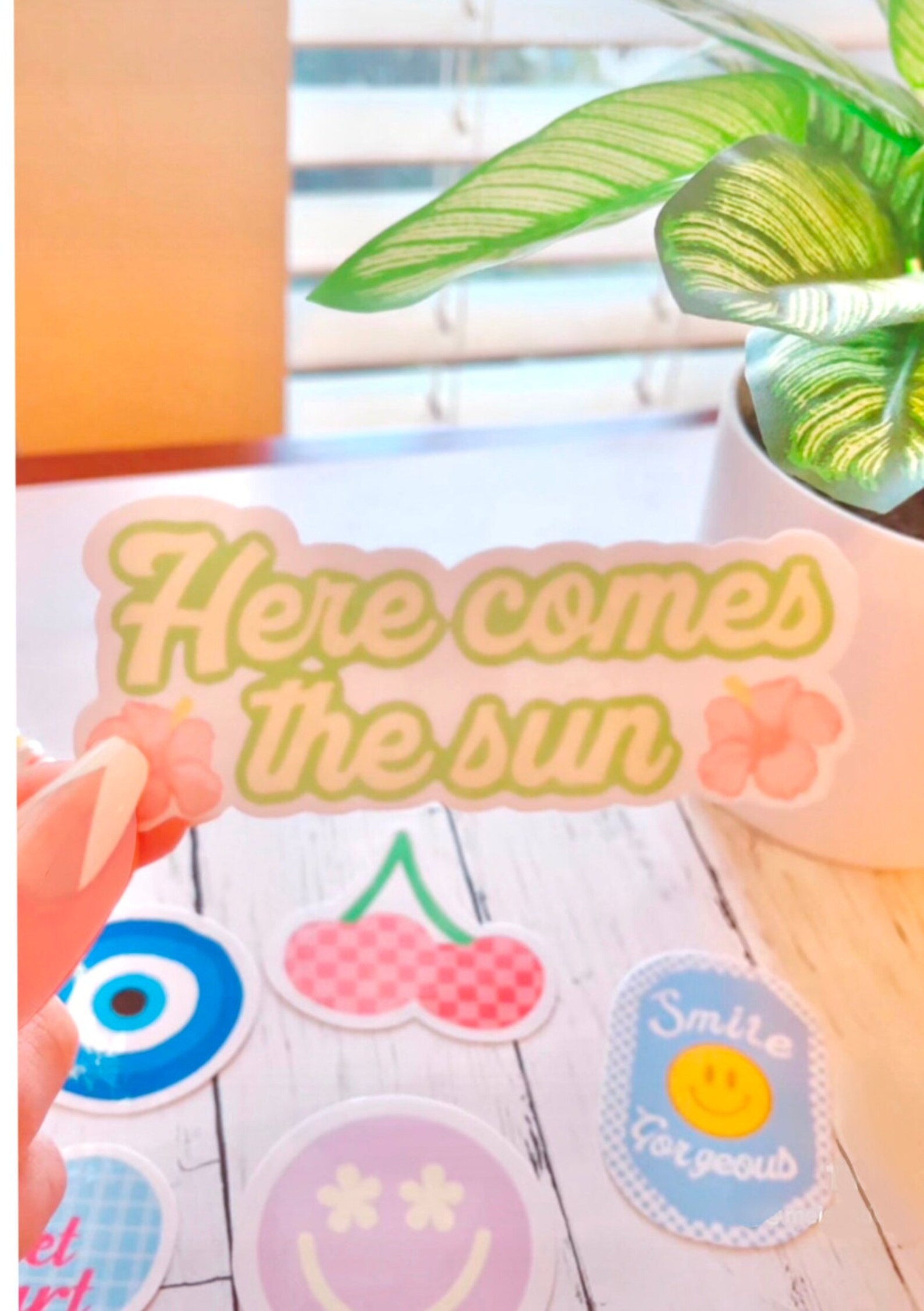 Danish Pastel Stickers- 8 Pack- Happy Stickers- Laptop Stickers ...