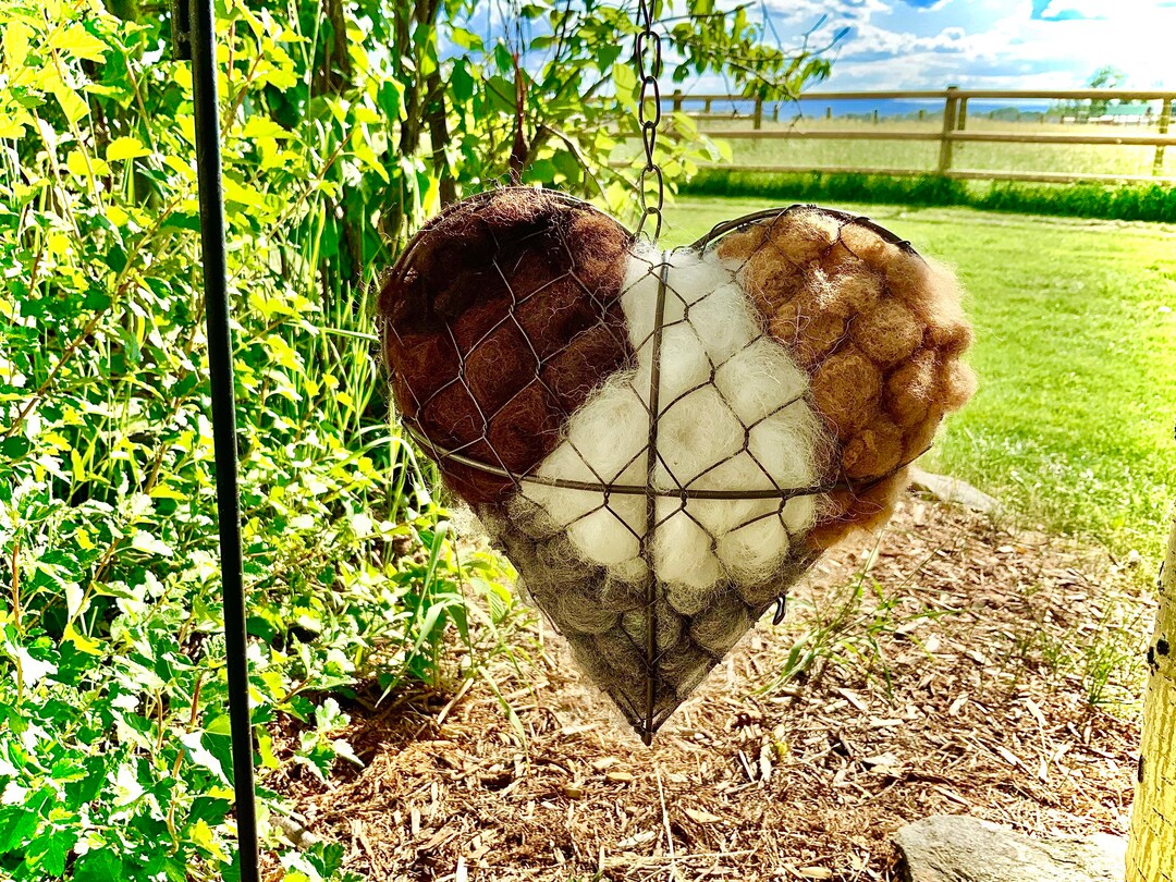 Bird Nesting Heart Filled With 100% Natural Alpaca Fiber Bird Lover ...