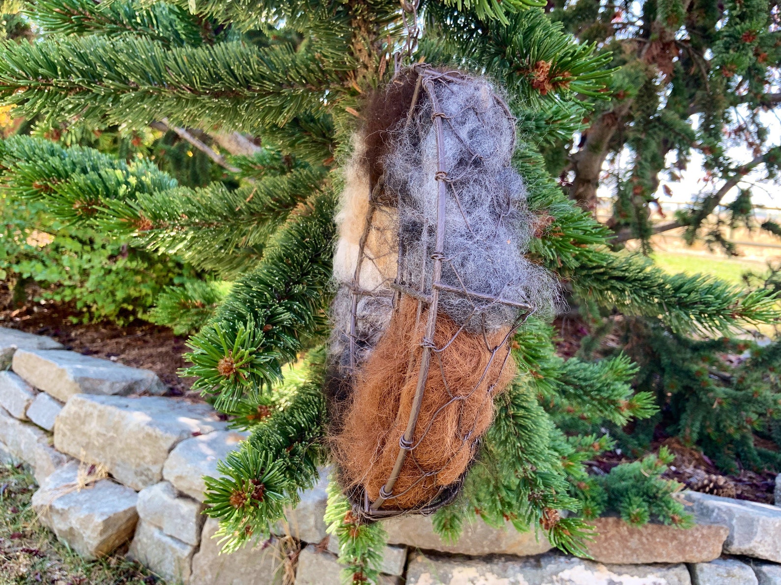 Alpaca Fiber Bird Nesting Circle: Refillable Yard Art - Etsy