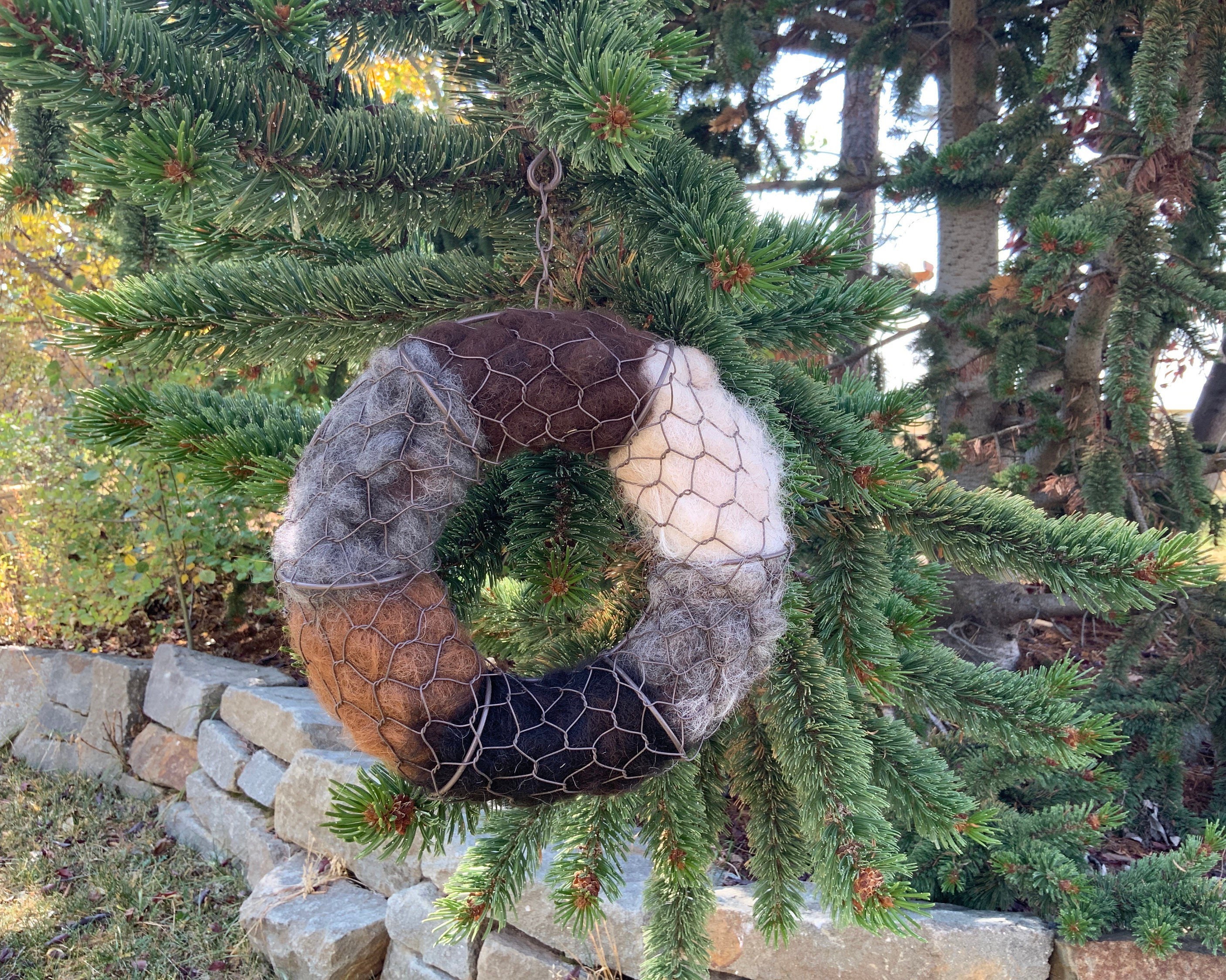 Alpaca Fiber Bird Nesting Circle: Refillable Yard Art - Etsy