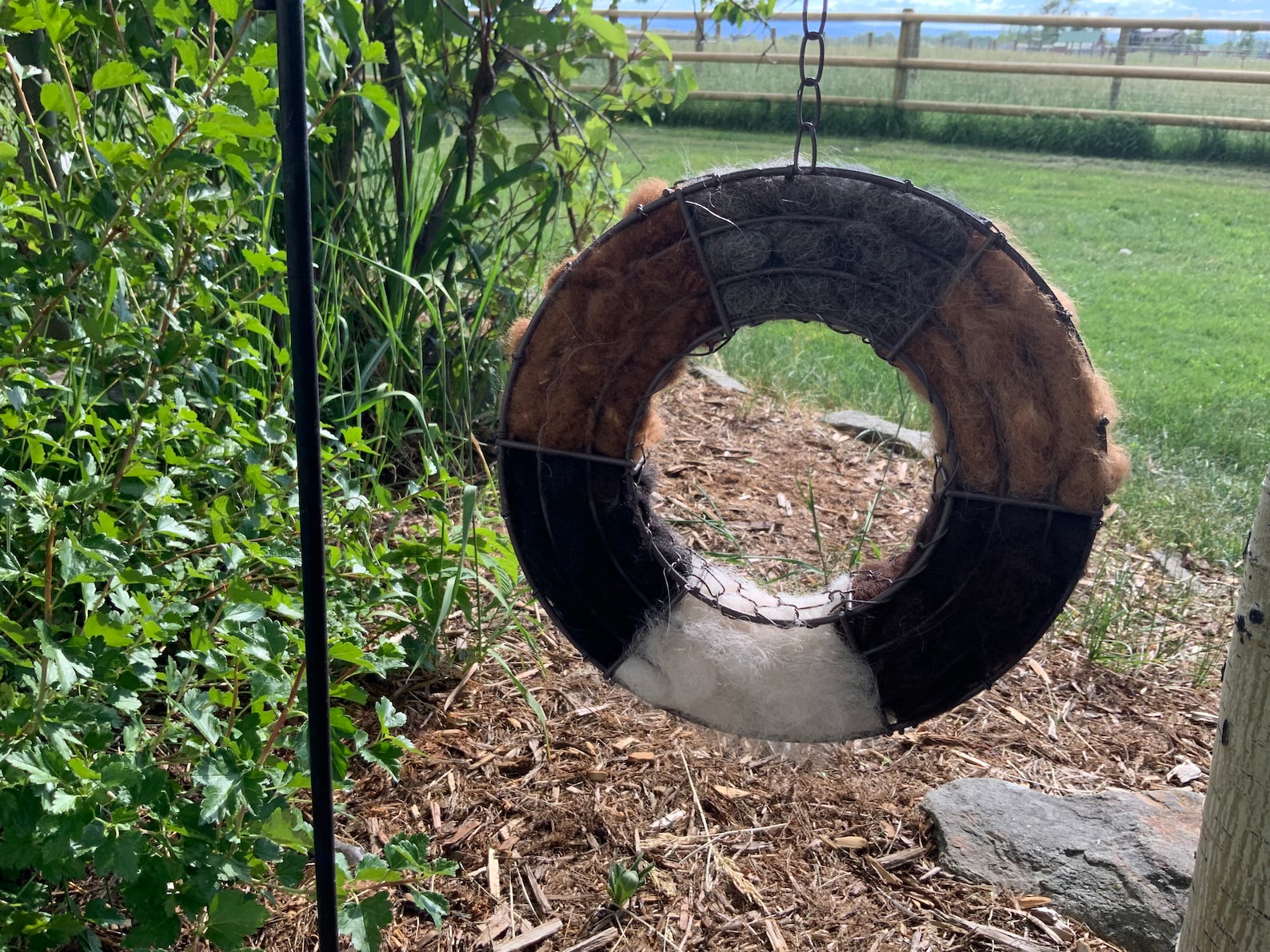 Alpaca Fiber Bird Nesting Circle: Refillable Yard Art - Etsy