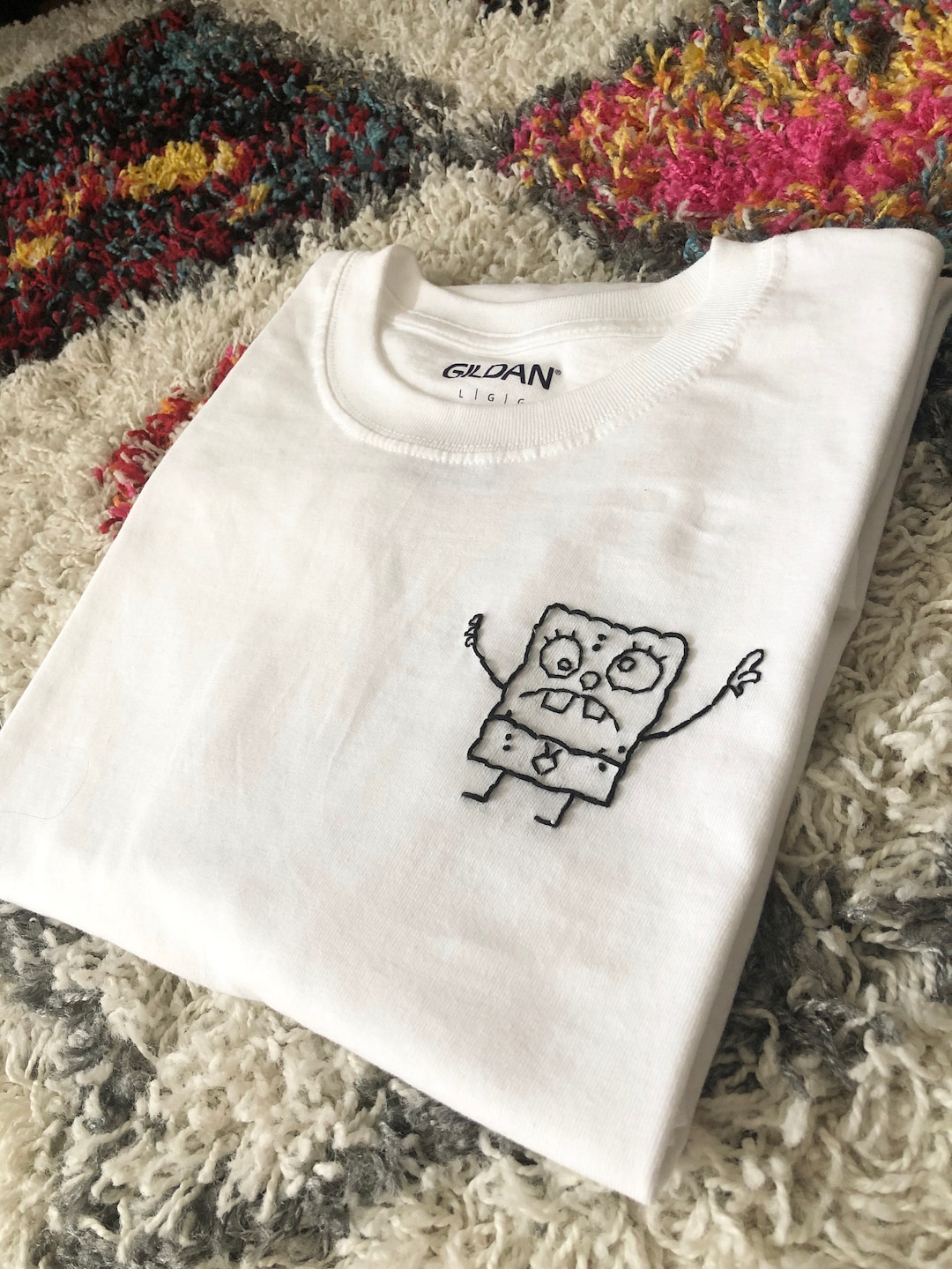 Doodlebob - Embroidered Tee - Etsy