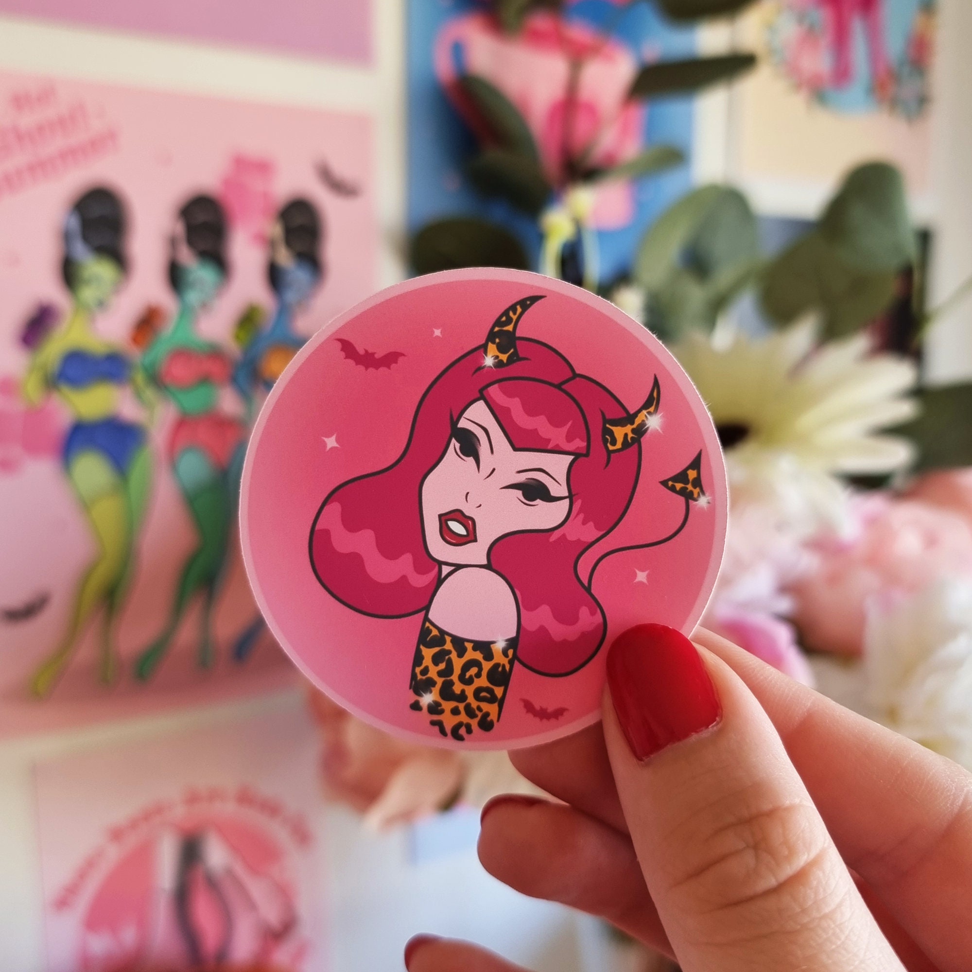 Pink & Spooky Sticker Horror Matte Sticker Halloween | Etsy