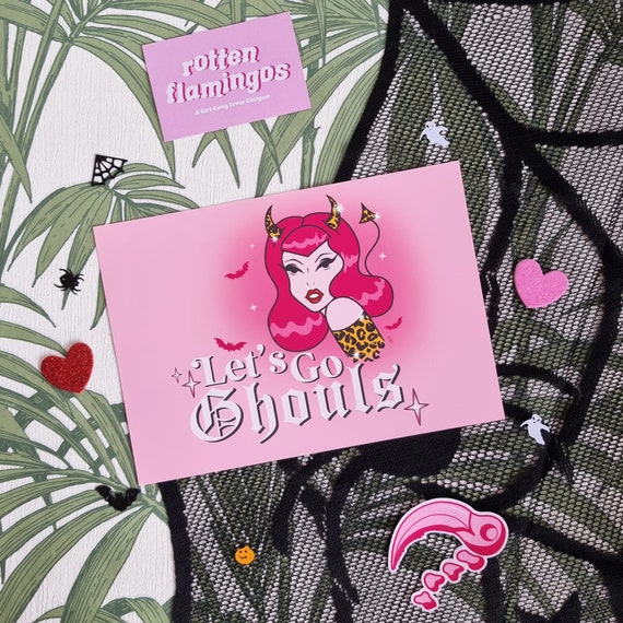 Let's Go Ghouls Horror Pin up Spooky Pin Up Halloween - Etsy UK