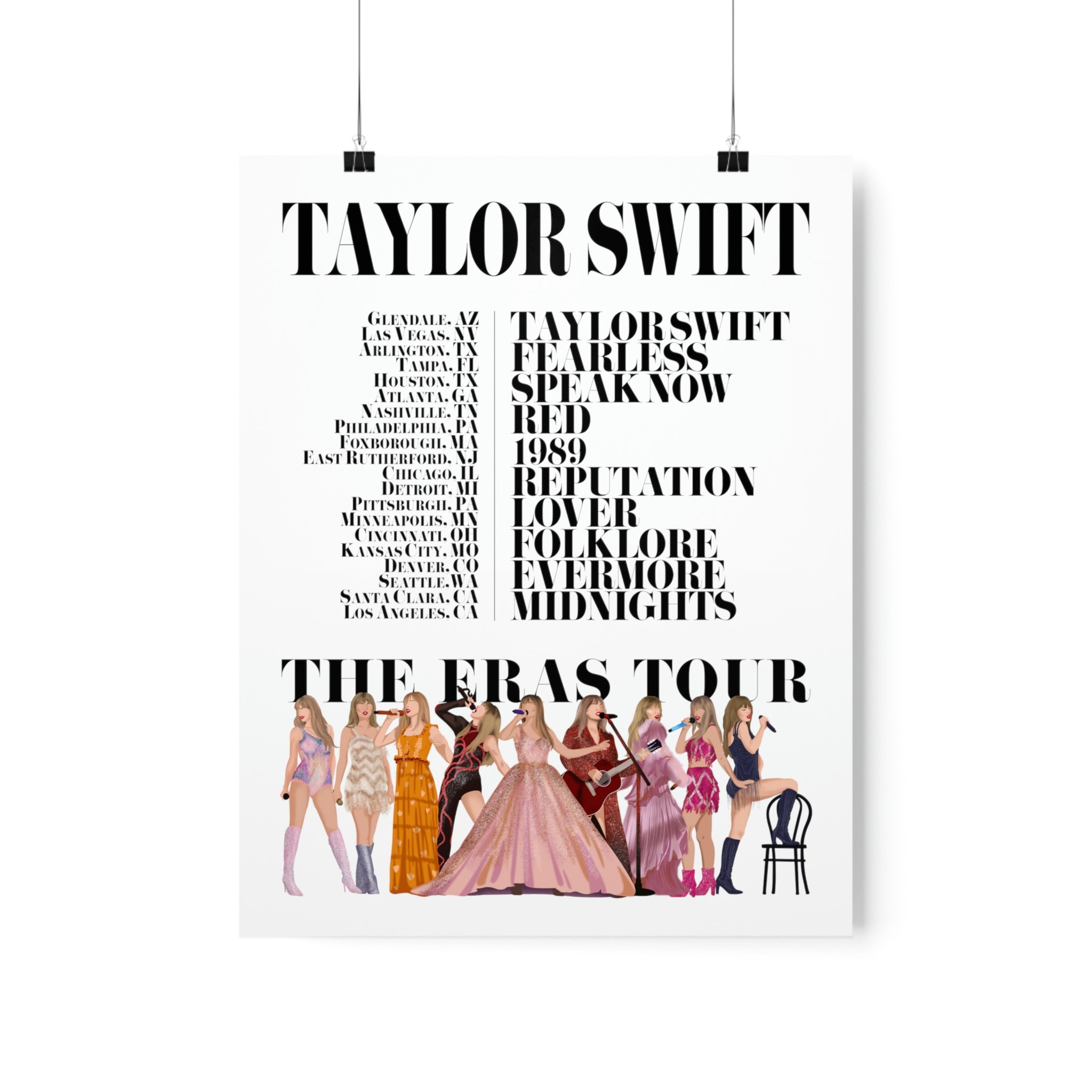 The Eras Tour Poster ALL DATES | TS Eras Tour Costume Poster Designed ...