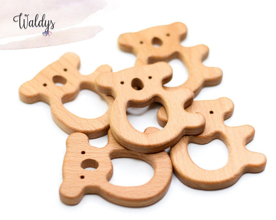 Wood Koala Pendant Gripping Ring Gripper Bear, Wooden Toy, Avocado ...