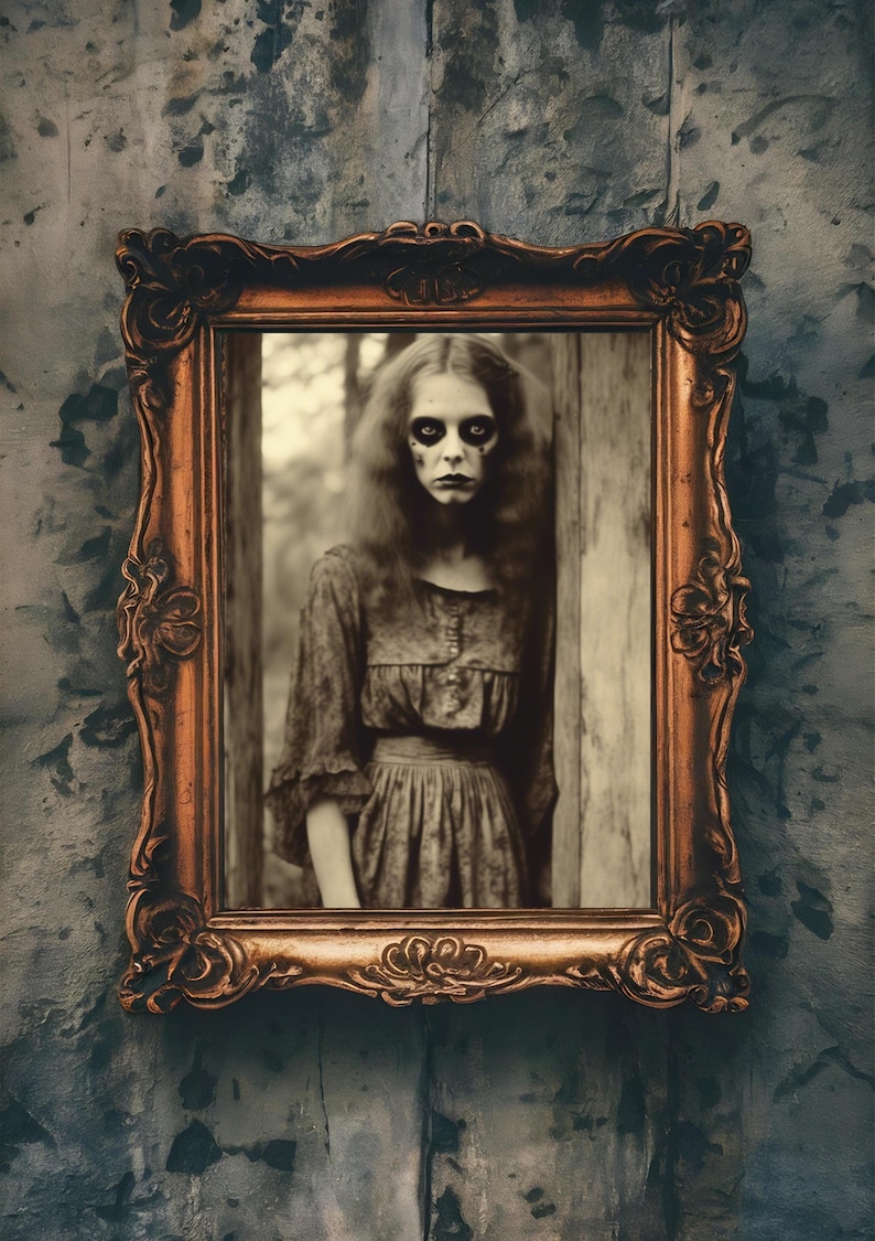 Southern Gothic Ghost Girl Portrait: Eerie Appalachian Horror Wall Art ...