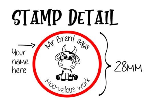 Customised Self-inking Teacher Merit Stamp. moo-velous - Etsy Australia