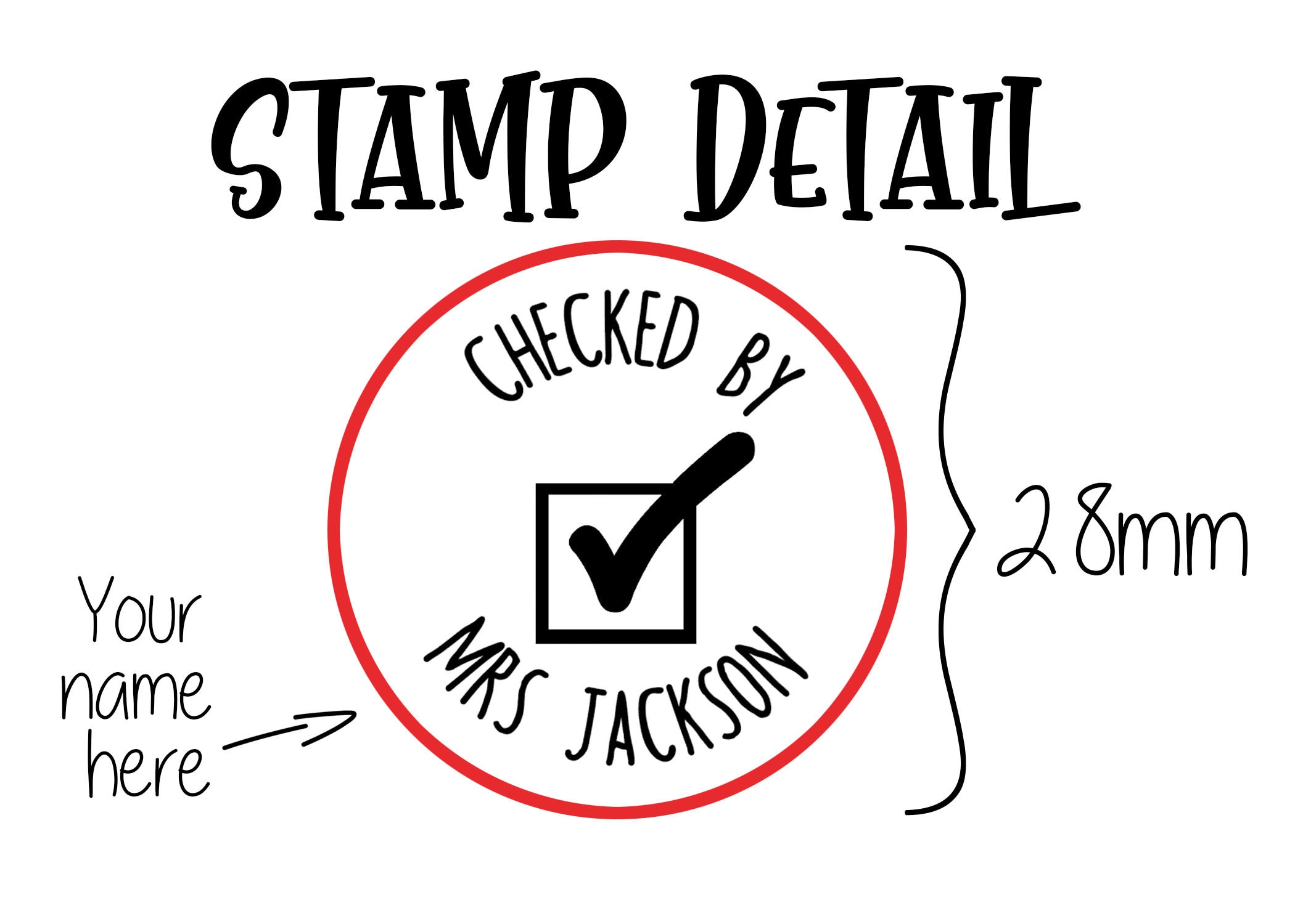 Customised Self-inking Teacher Stamp. checked - Etsy Australia