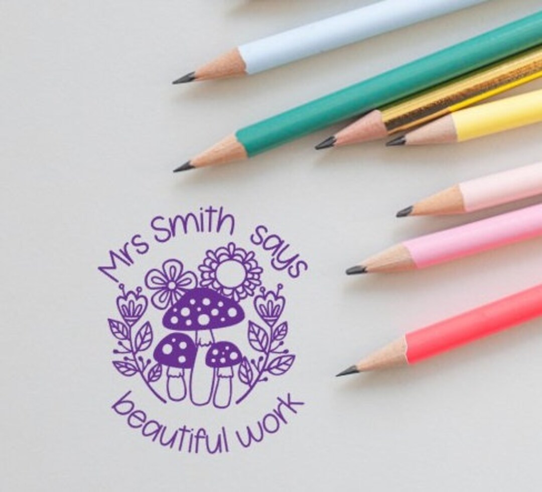 Customised Self-inking Teacher Merit Flower Stamp. - Etsy