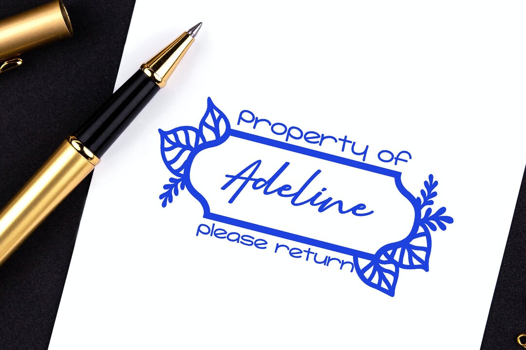 Customised Self-inking Stamp. Property Name Label. property Of Custom ...