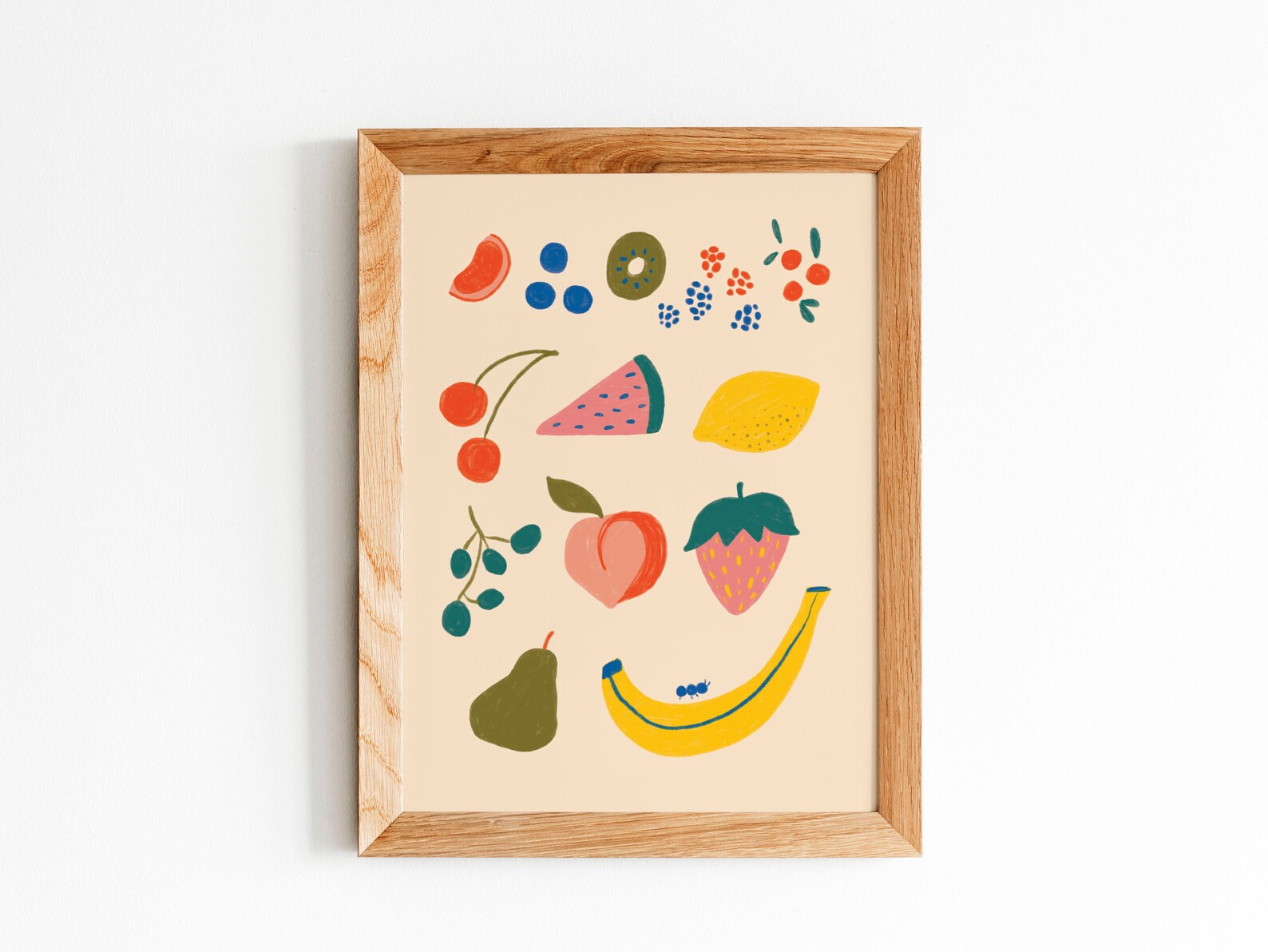 Fruit Doodles Digital Art Print Instant Download 8x8 8x10 and | Etsy