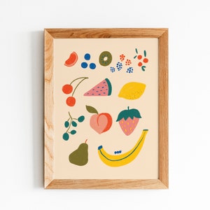 Fruit Doodles Digital Art Print Instant Download 8x8, 8x10 and 5x7 ...