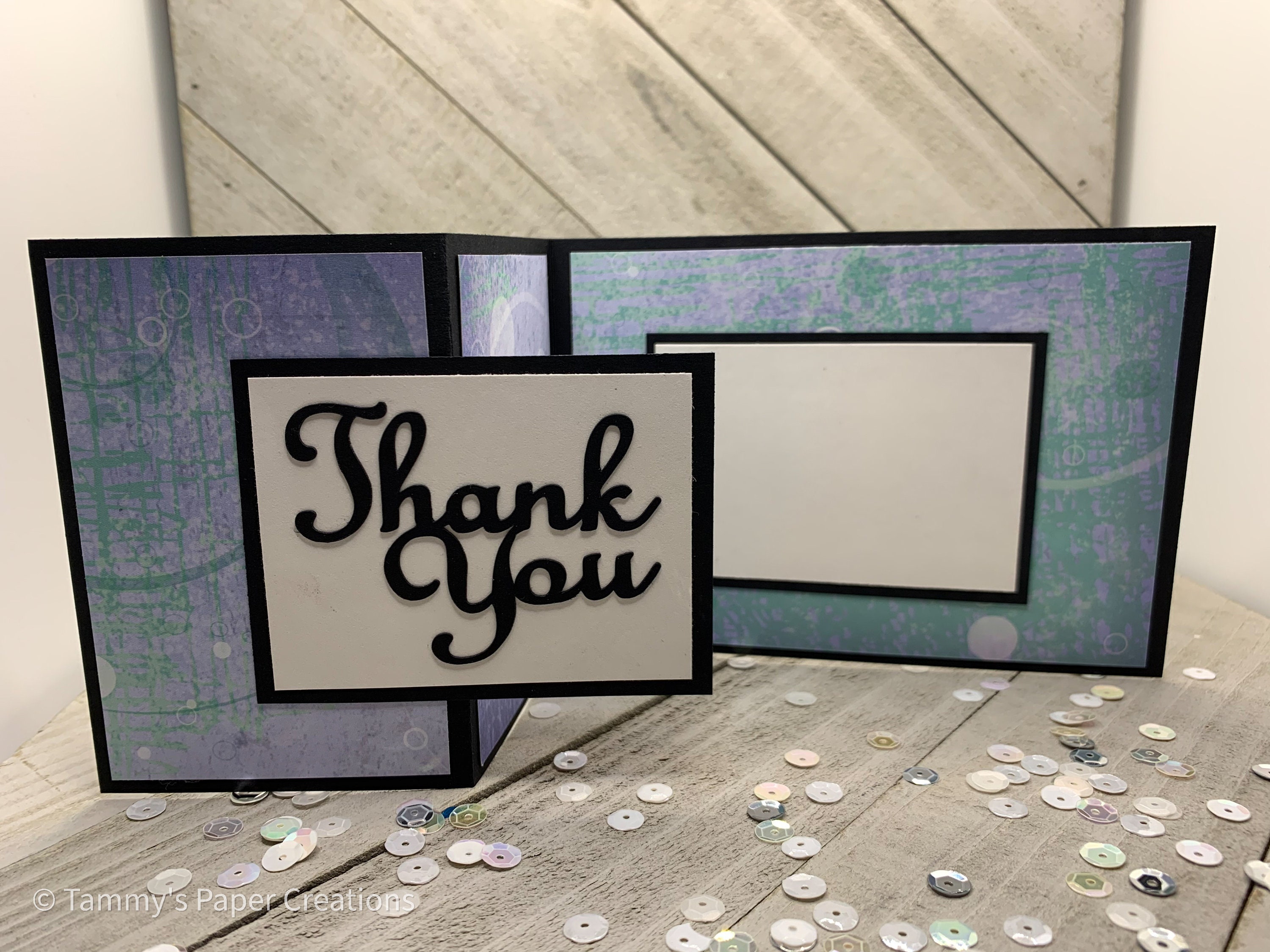 Handmade Z Fold Thank You Card with Unique Design (Blank Inside) with ...