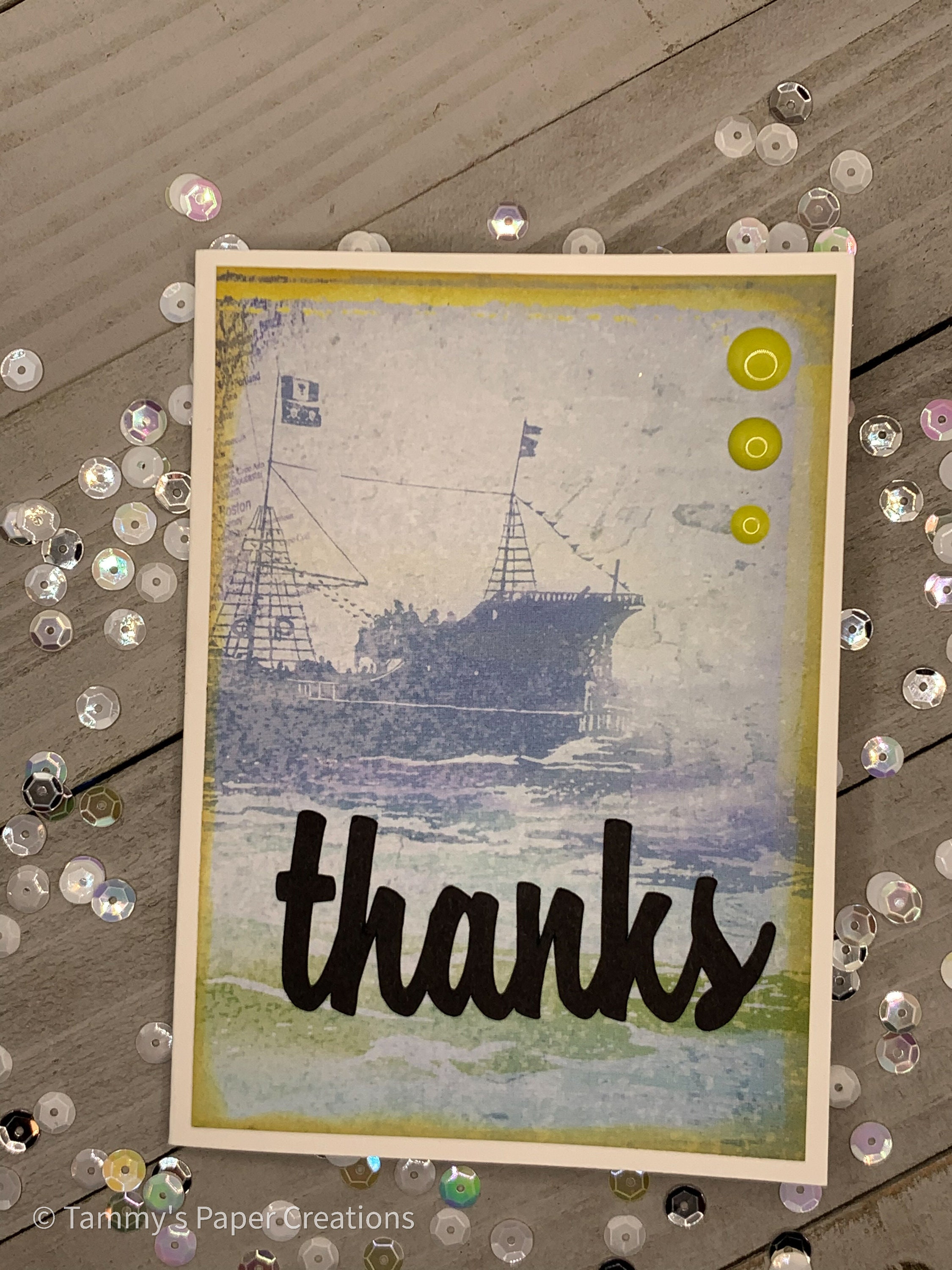 Beautifully Handmade Nautical Thank You Card With an Historic Maritime ...