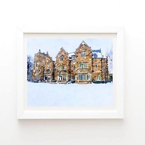 Rhodes College/southwestern Illustration Art Print 8x10 and | Etsy