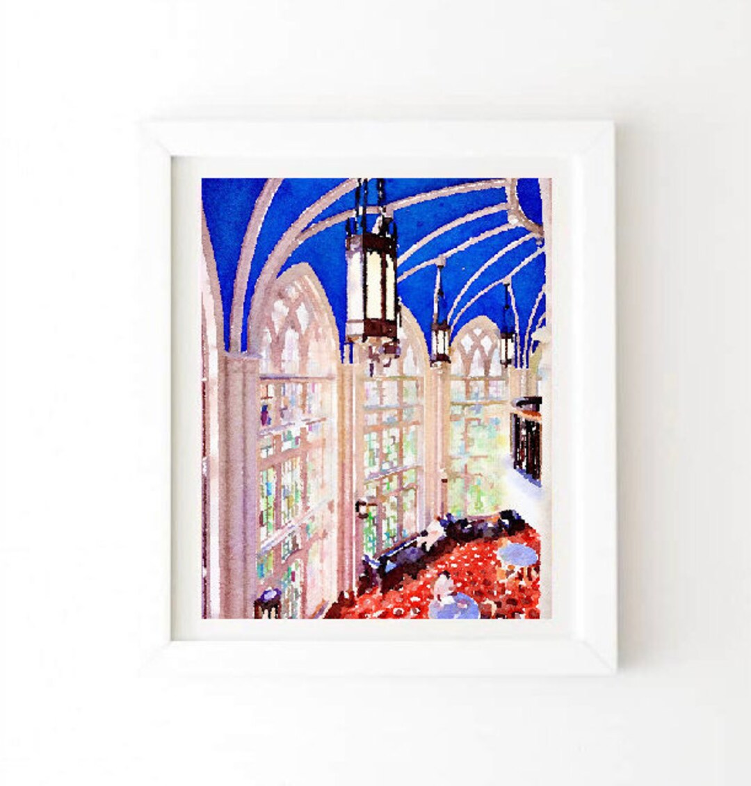 Star Room Barrett Library Rhodes College Watercolor Print - Etsy