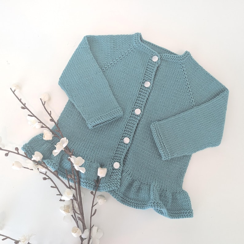 Sweet Ruffle Baby Cardigan Pattern, 7 Sizes Newborn to 4y - Etsy