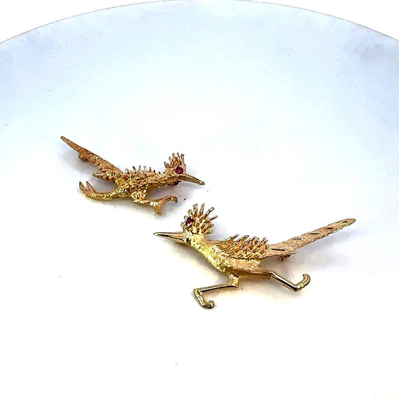 Gold Roadrunner Pin - Etsy
