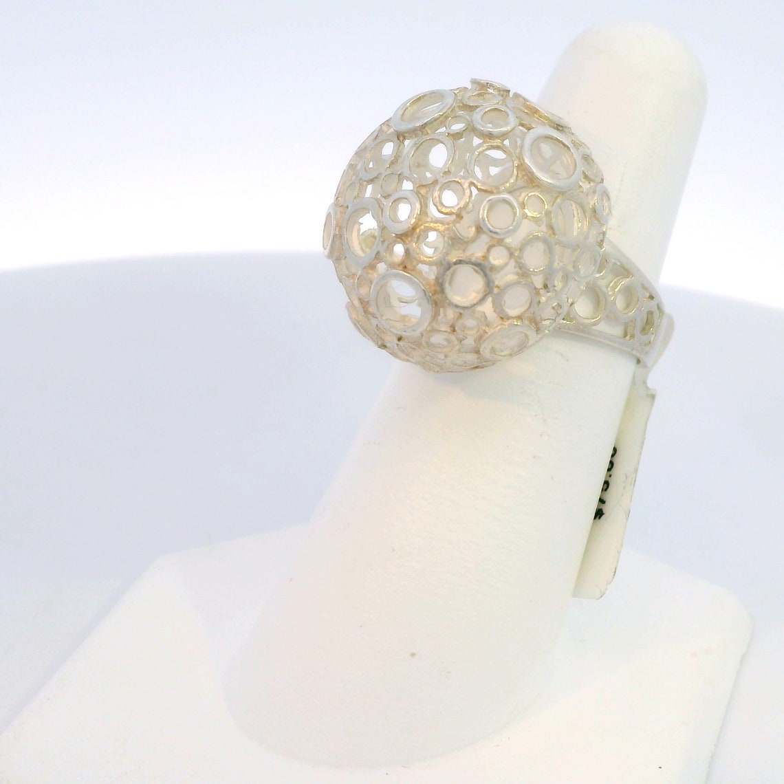 Vintage Sterling Silver Bubble Ring - Etsy