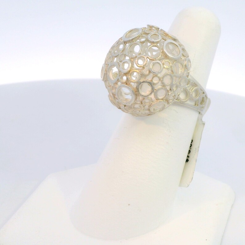 Vintage Sterling Silver Bubble Ring - Etsy