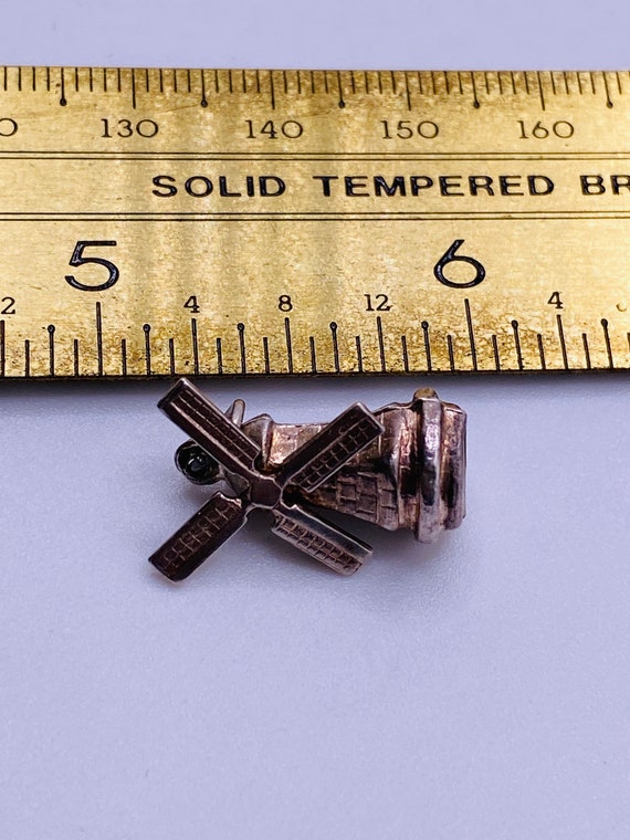 Silver Movable Windmill Charm - Gem