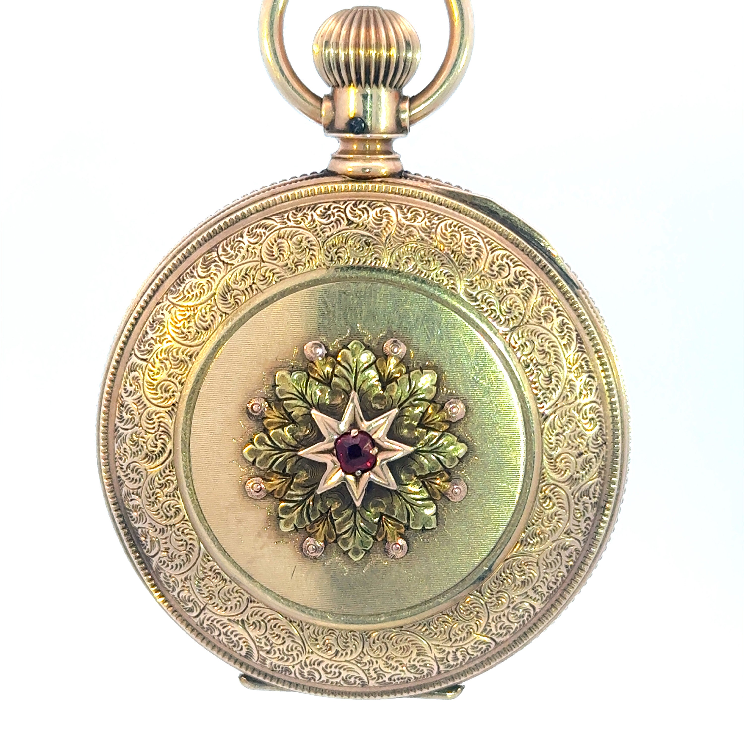 Rockford Watch Co. Pocket Watch With Cushion Shaped Ruby - Etsy