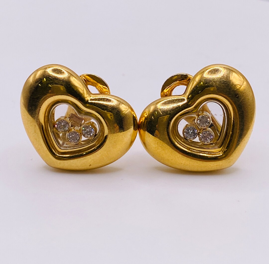 Chopard Heart Clip Earrings With Dancing Diamonds - Etsy
