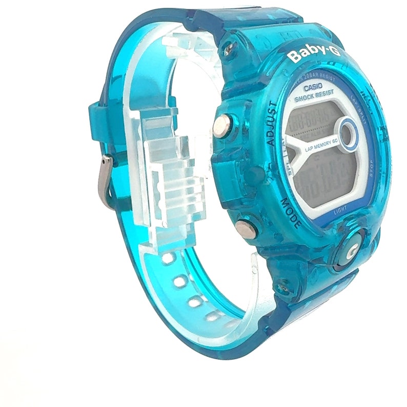 New Ultra Lightweight Translucent Blue Casio Baby-g Women's Digital ...