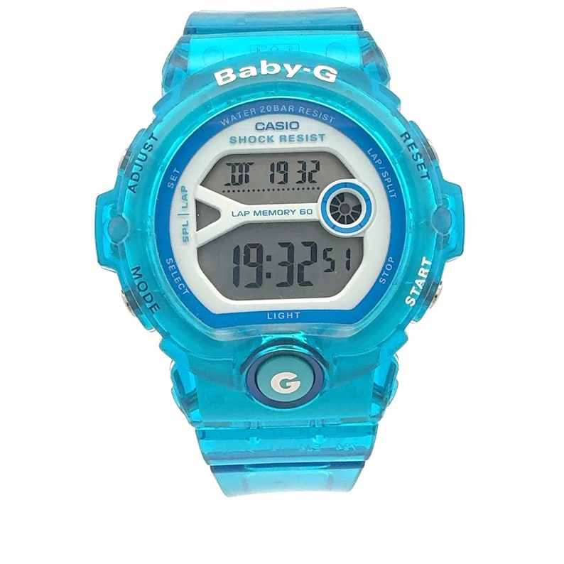 New Ultra Lightweight Translucent Blue Casio Baby-g Women's Digital ...