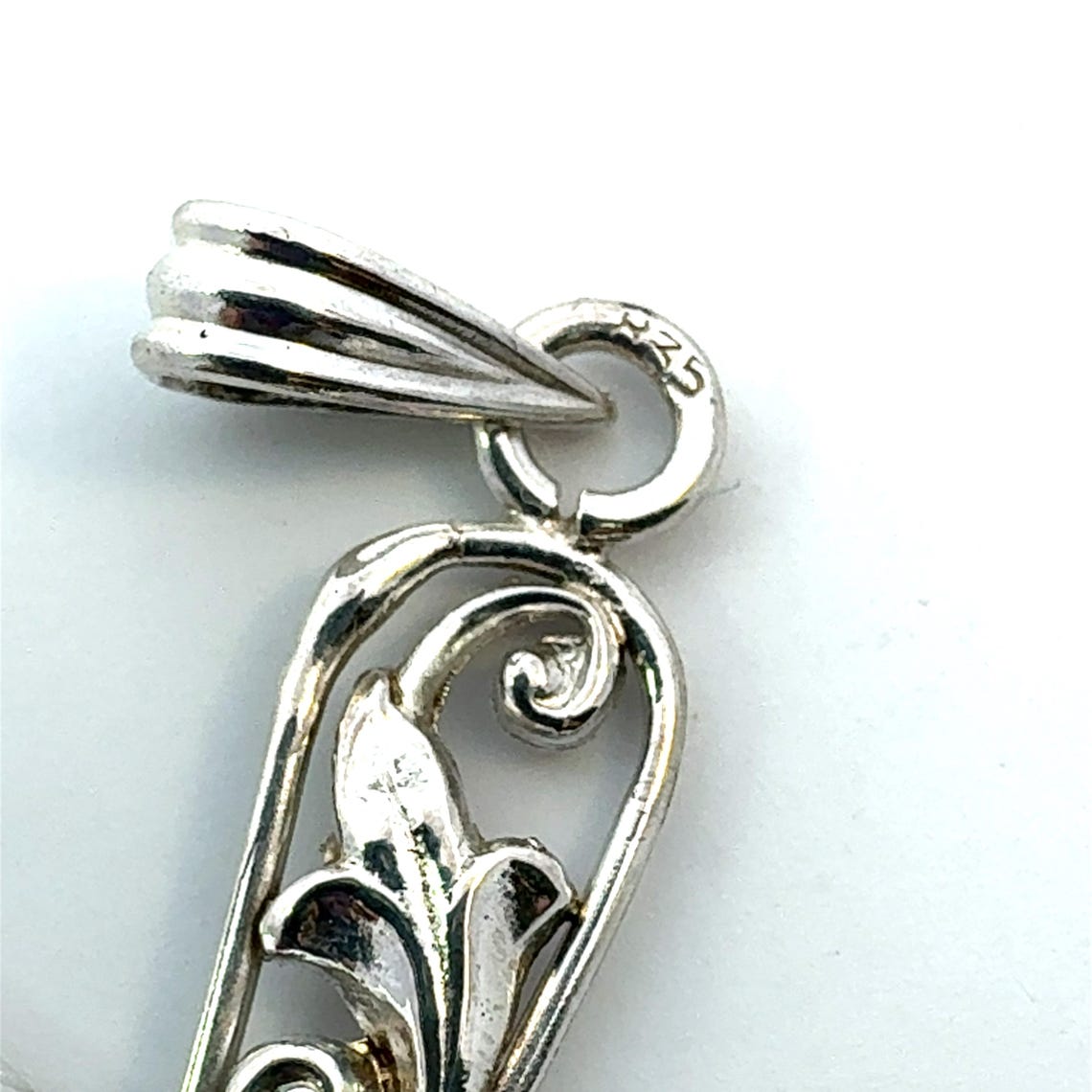 Vintage Sterling Silver Scroll and Flower Cross Charm Pendant - Etsy